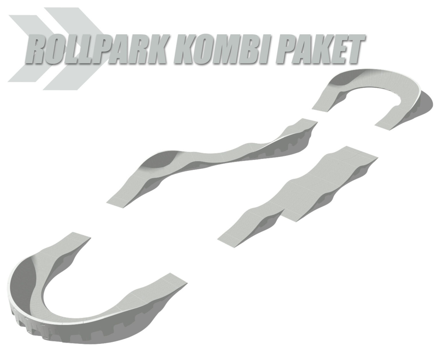 Fertig-Pumptrack© | Rollpark Kombi Paket | RadQuartier Ramps